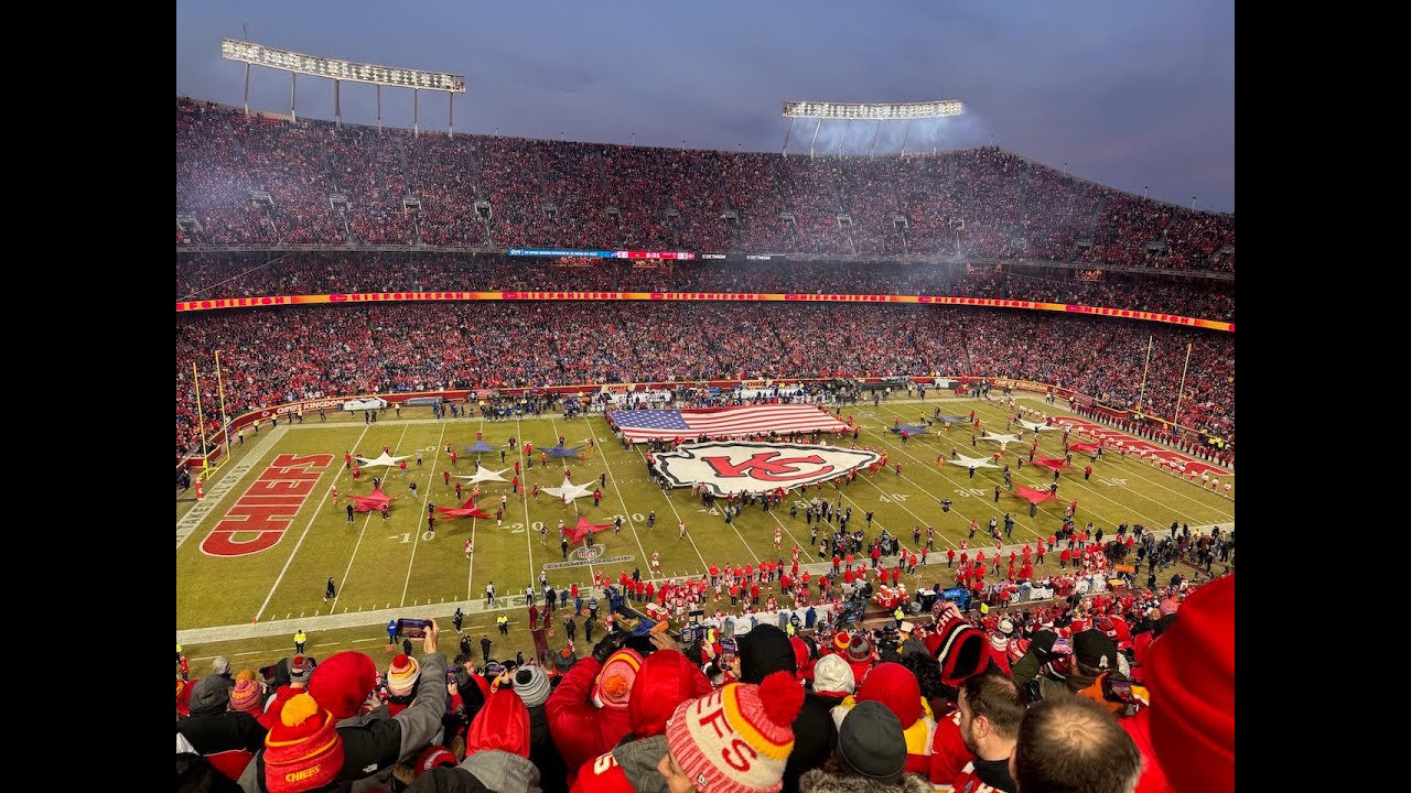 Chiefs vs Bills AFC Championship National Anthem and B2 flyover. - YouTube