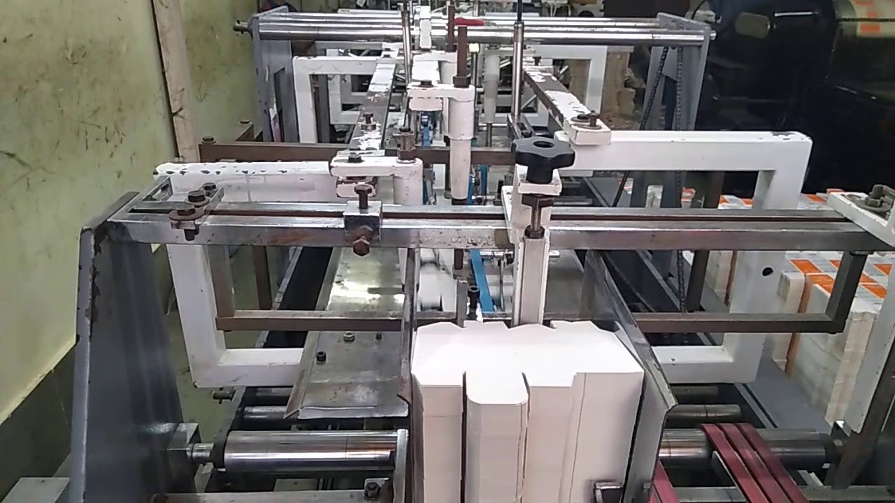 Carton lock bottom machine - YouTube