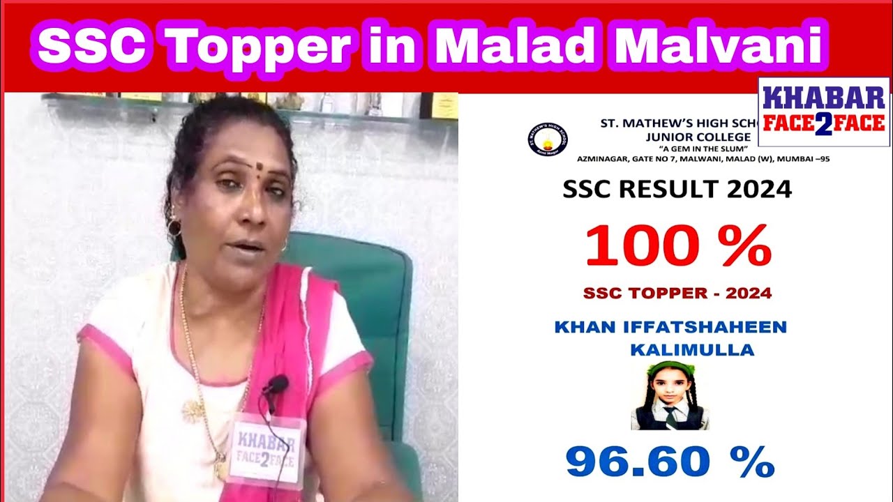 Student Khan Iffat Shaheen Kalimulla of St. Matthew High School scored ...