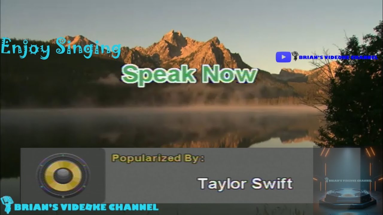 Speak Now - Taylor Swift (Karaoke) - YouTube