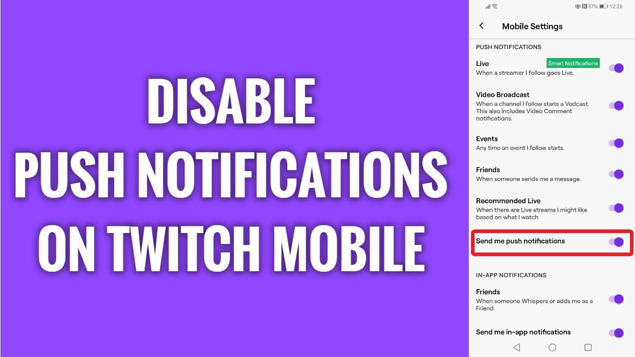 How To Disable Push Notifications On Twitch Mobile - YouTube
