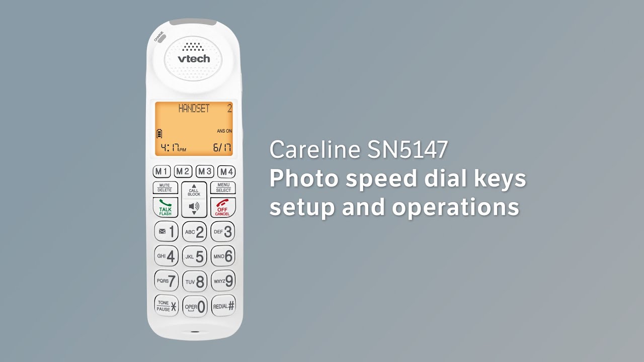 Photo speed dial keys setup and operations - VTech Careline SN5147 ...