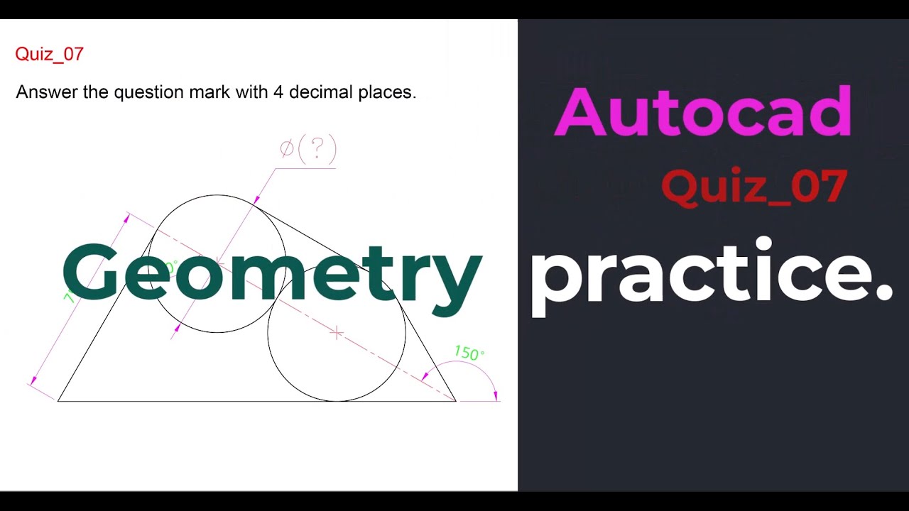 Autocad [도형연습] Quiz_07 - YouTube