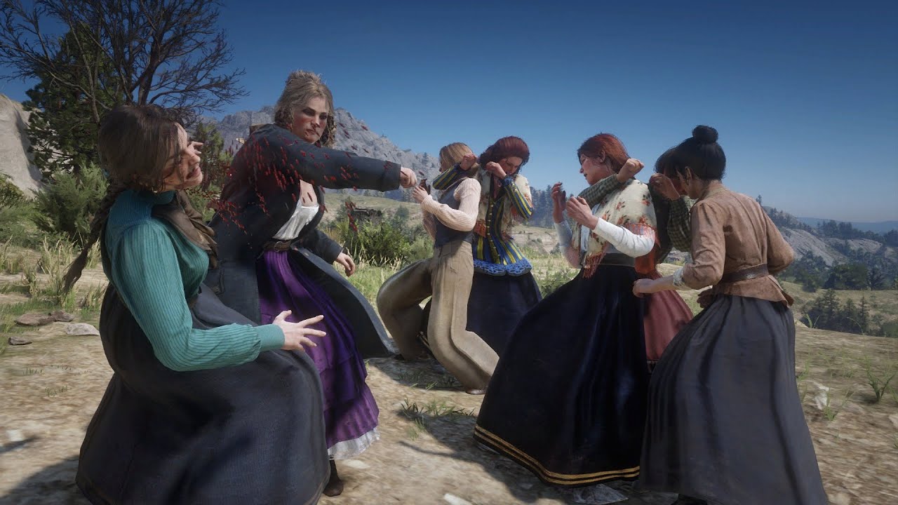 All Women Characters Free For All NPC Battle | Red Dead Redemption 2 ...