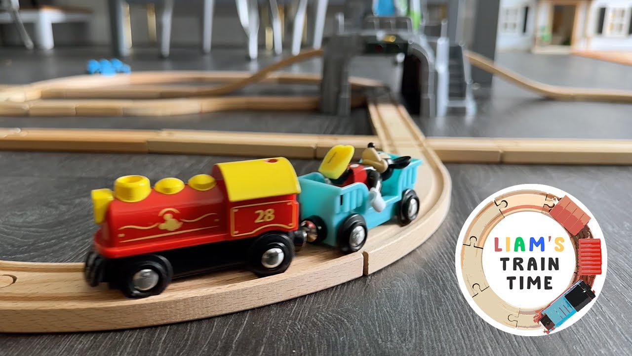 Building a Brio Track Layout with Disney Mickey Mouse | Wooden Train ...