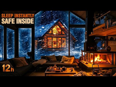 Sleep Instantly: Heavy Blizzard Outside ❄️ Safe Inside (12H)