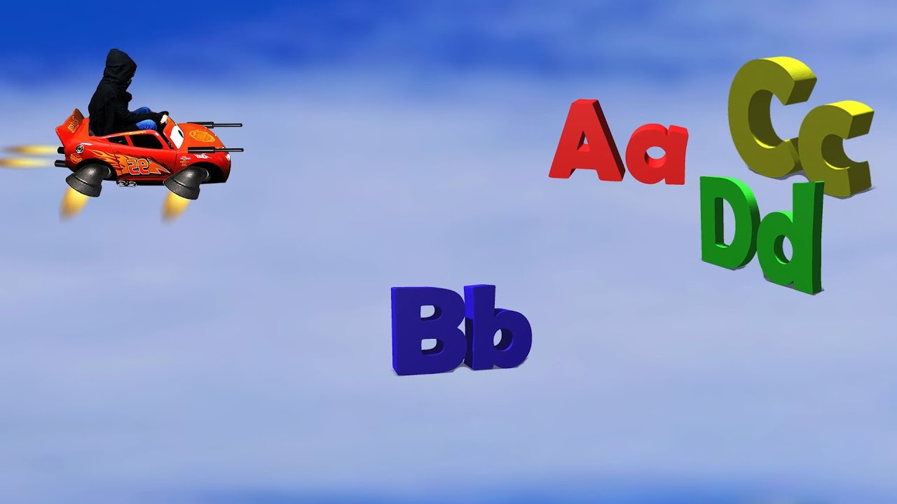 Flying Disney Car ABC SONG Pretend Play - YouTube