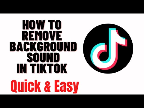 how to remove background sound in tiktok