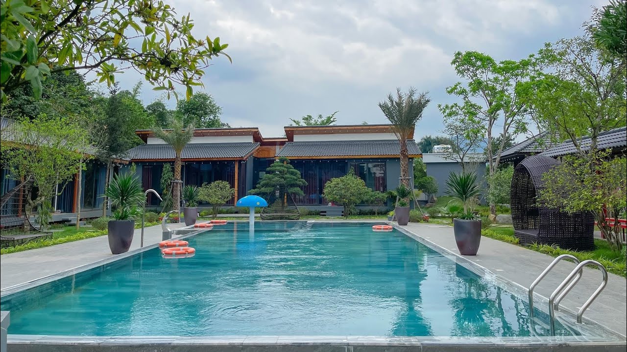 The Wall Homestay Ba Vì căn mới tinh review full khu - YouTube