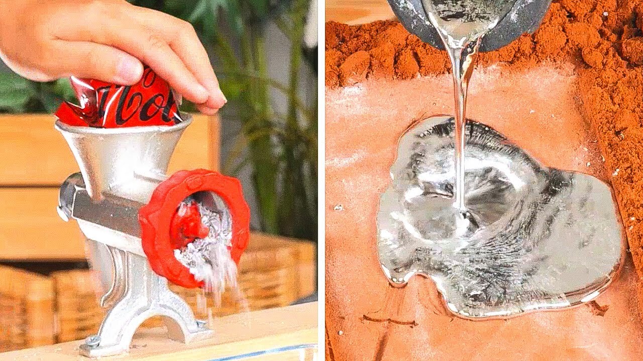 Melted Soda Cans Become AMAZING Crafts! - YouTube