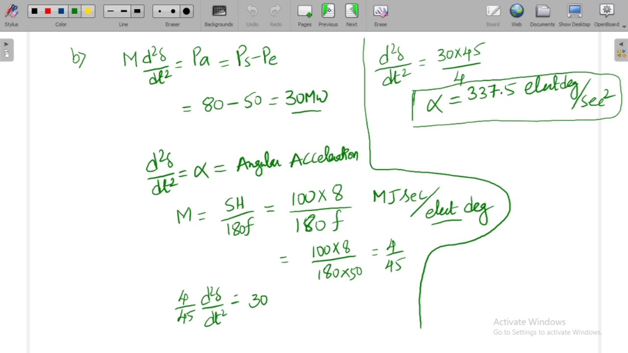 Transient Stability | Numerical Problems- Inertia Constants and Swing ...