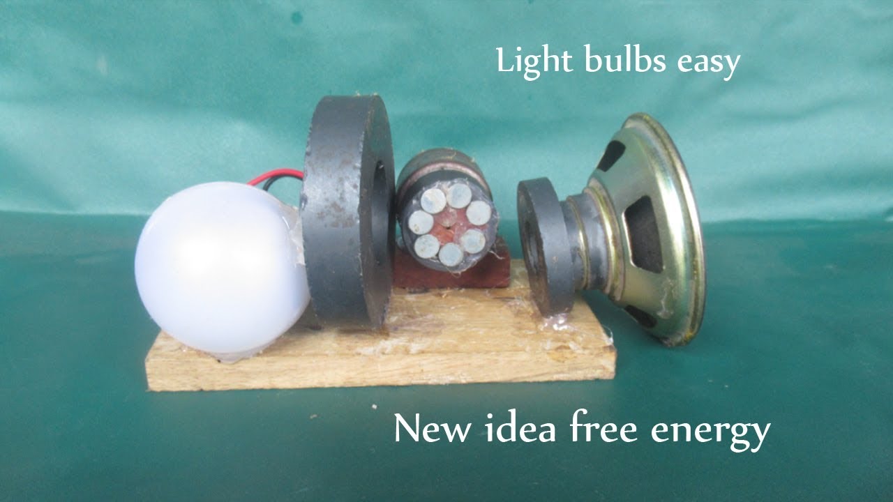 Free energy device light bulb with magnets & motor - New idea at home ...