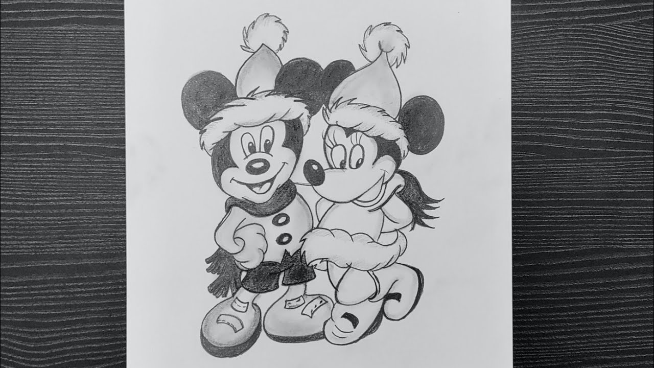 Minnie And Mickey Mouse Drawing