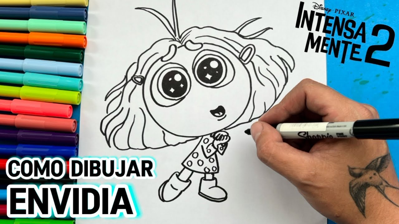 como dibujar a ENVIDIA de INTENSAMENTE 2 🩵 How To Draw ENVY Inside Out ...