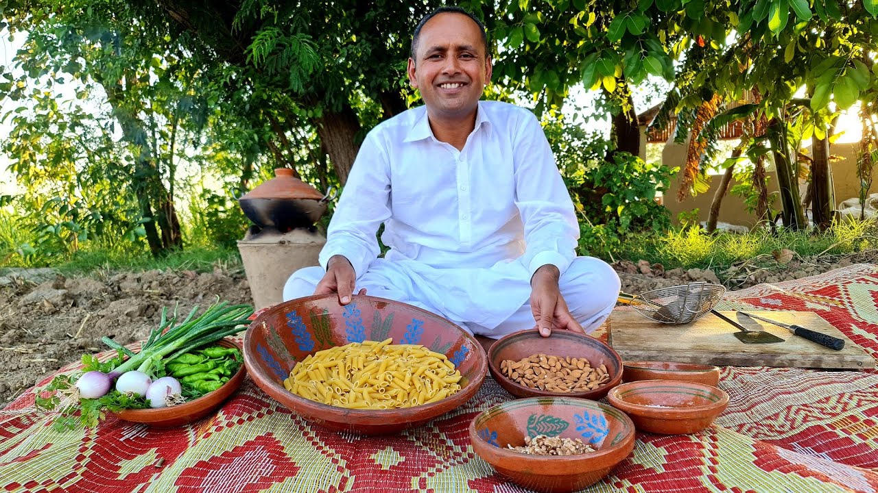 Pasta Recipe | Dry Fruit Sauce Pasta | Village Style Pasta | Desi Pasta ...