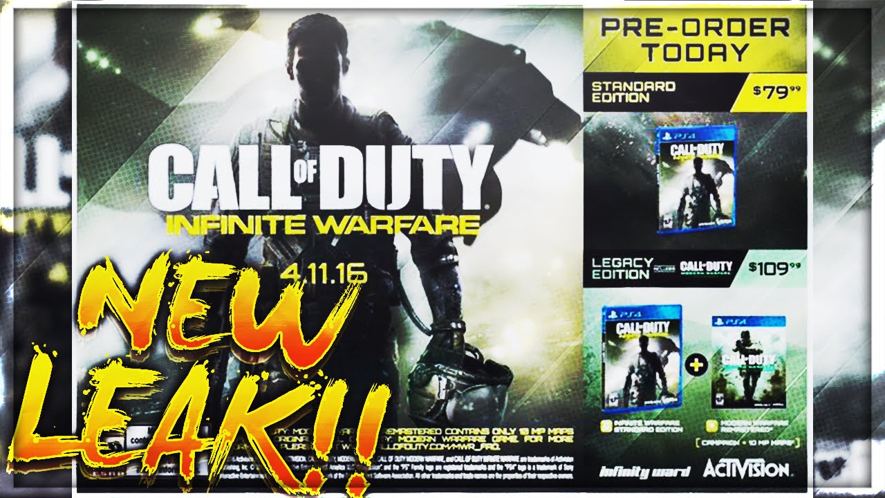 NEW CALL OF DUTY INFINITE WARFARE + COD 4 REMASTERED LEAKED POSTER ...