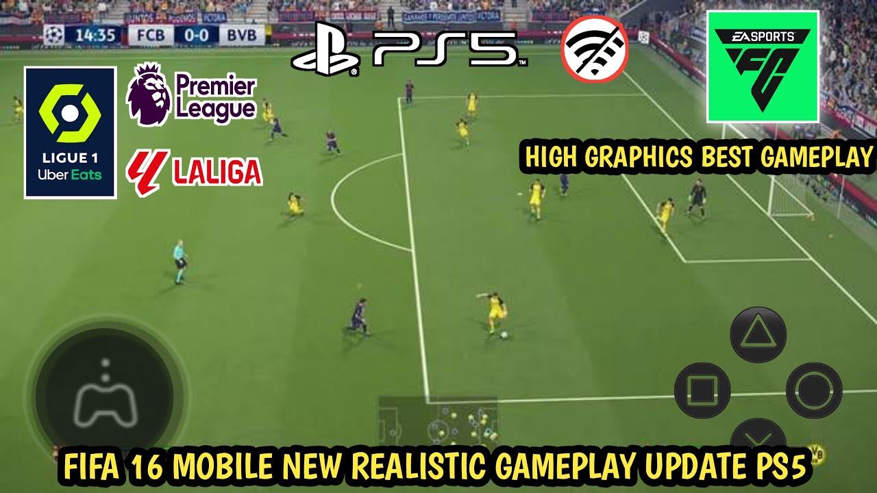 FIFA 16 MOBILE NEW UPDATE GAMEPLAY PS5 NO LAG HIGH GRAPHICS DETAIL ALL ...