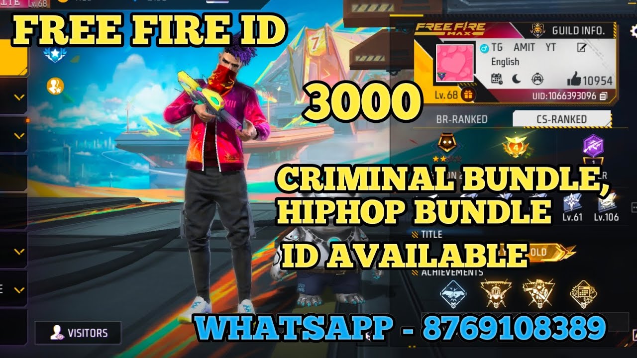 FREEFIRE ID || LEVEL 68 ' | article blue bundle ID || 3000 // Ff Id ...