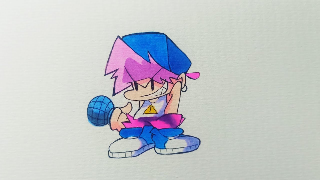 Friday Night Funkin D-Sides, Drawing Boyfriend D Sides Fnf - YouTube