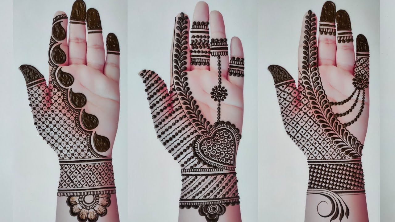 Top 3 Arabic Mehndi For Front Hand| mandhi digene simple| mahandi ki ...