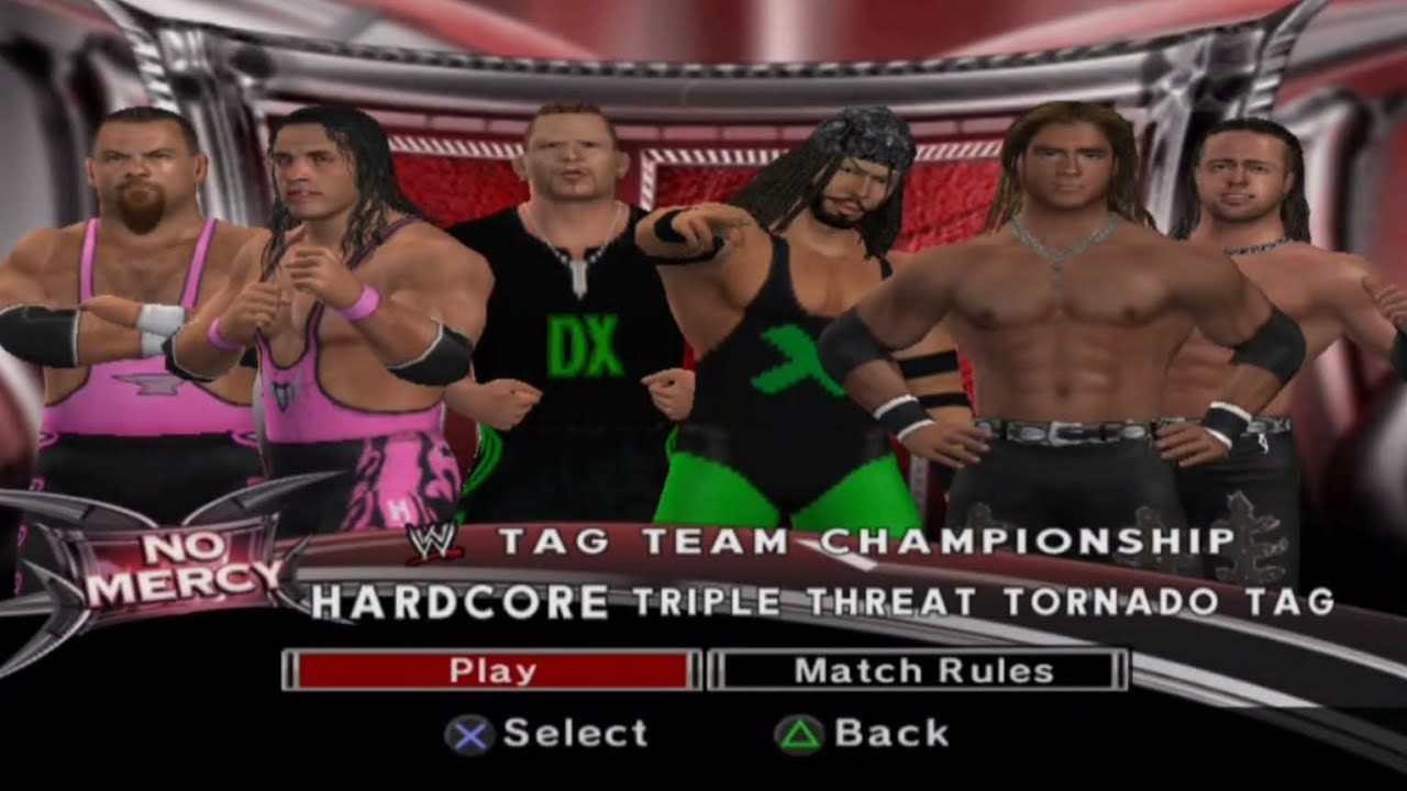 WWE SVR 2007 - Bret Hart, Jim Neidhart vs X-Pac Road Dogg vs Johnny ...