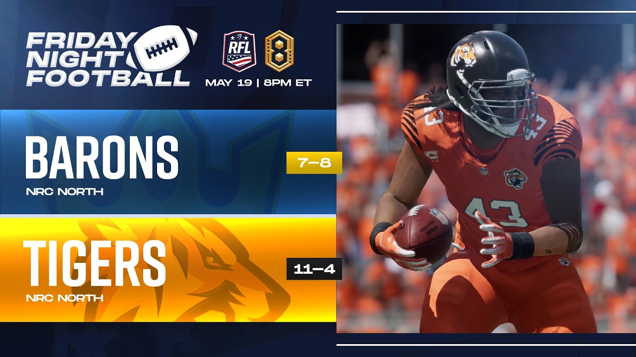 Madden 23: Brooklyn Barons vs Chicago Tigers Week 17 - Live Game! | RFL ...