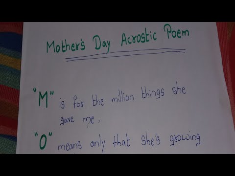 Mothers Day Acrostic Poem || Full Form of Mother in english - YouTube