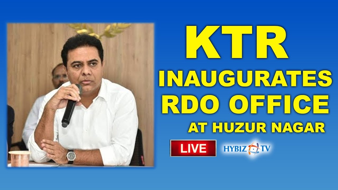 KTR Participating in Inauguration of RDO Office at Huzur Nagar - YouTube