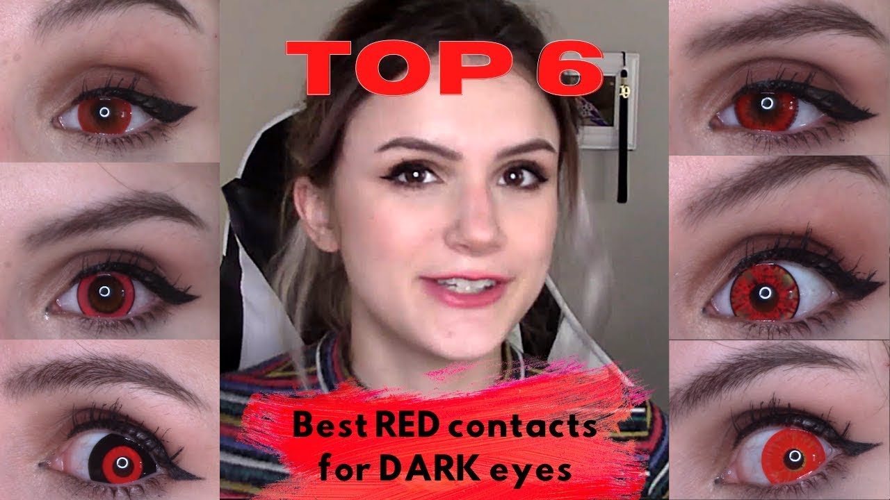 Top 6 BEST Red Lenses for DARK EYES! | Uniqso Review - YouTube