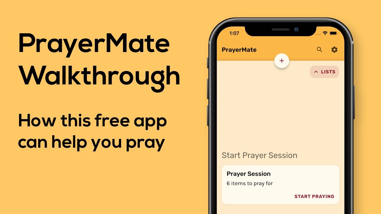 Walkthrough: How the PrayerMate app can help you pray - YouTube