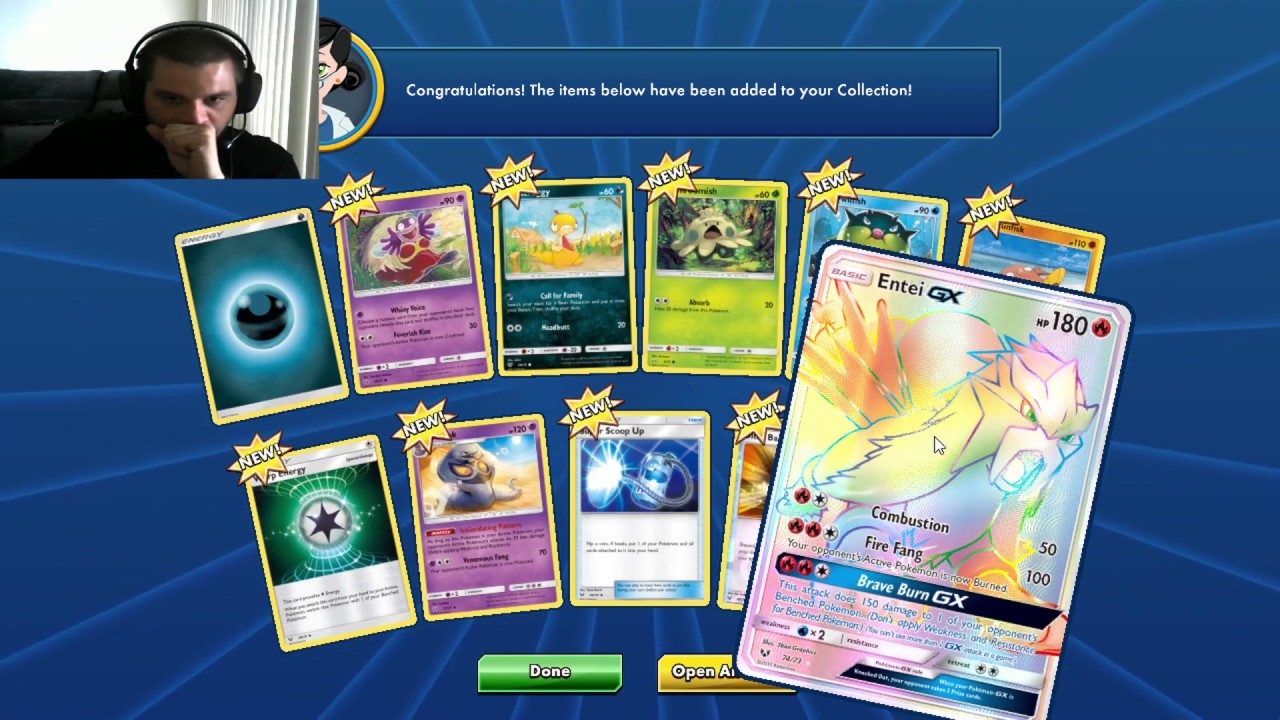 Opening Shining Legends digital cards - pulled a Rainbow Entei Gx - YouTube