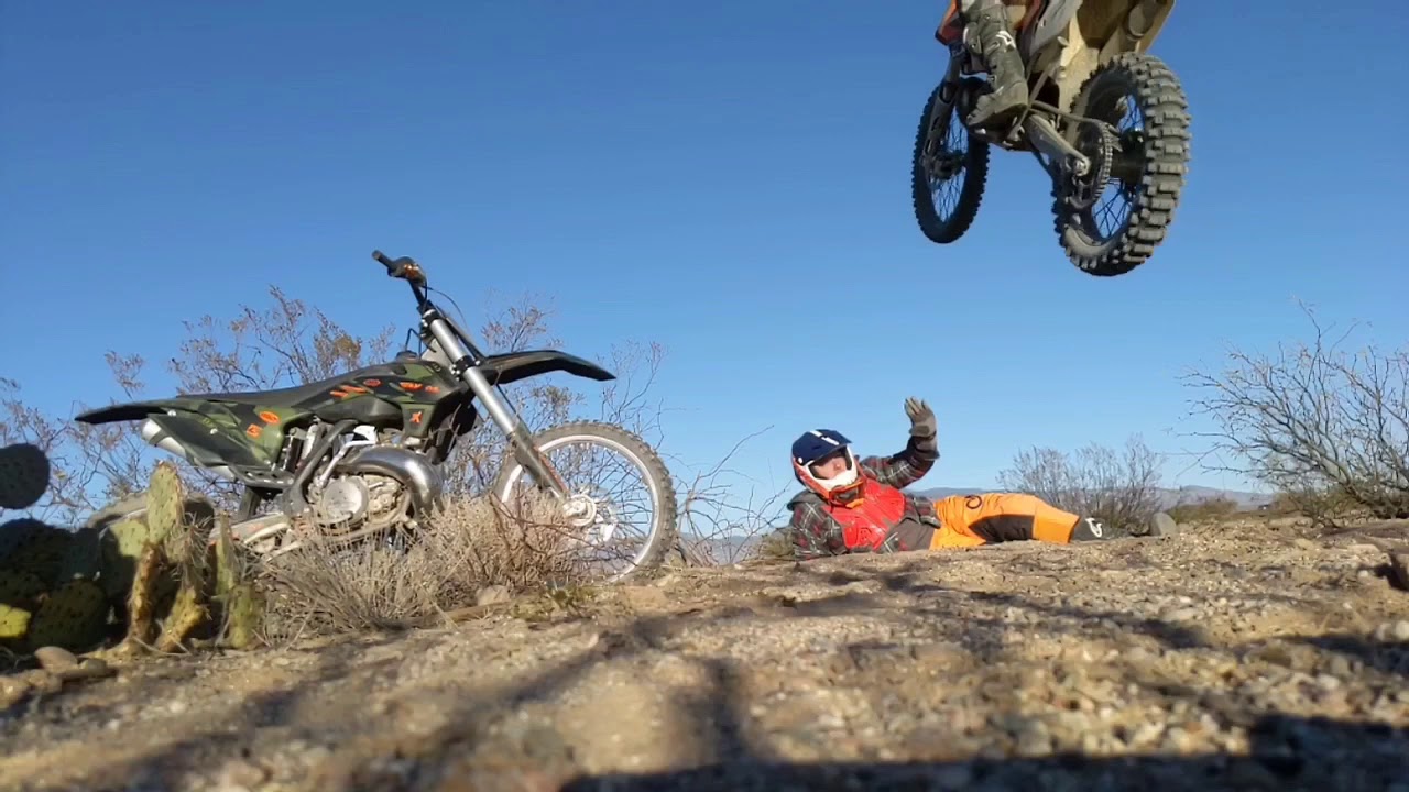 Little jump on the KTM 300 XCW - YouTube