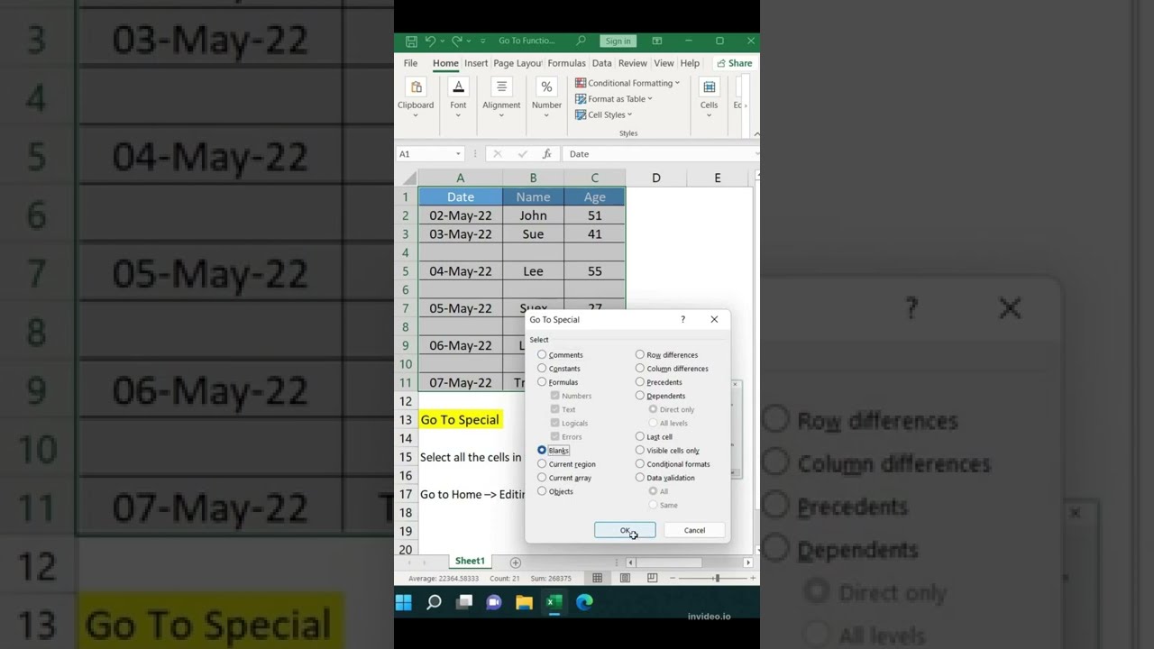 How To Remove Blanks From Data With Go To Special Excel Tricks How To Remove Blanks From Data With Go To Special Excel Tricks