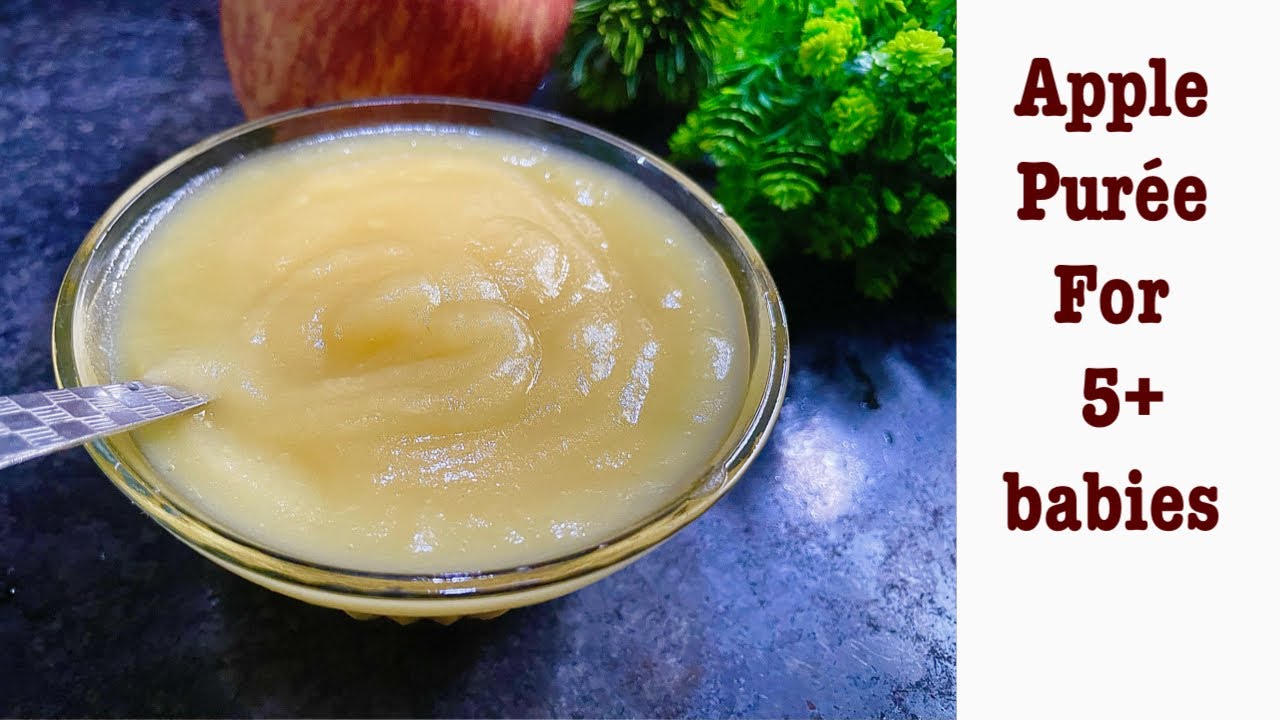 #ApplePuree l My baby first food l Home made Apple Puree for 5+ babies ...