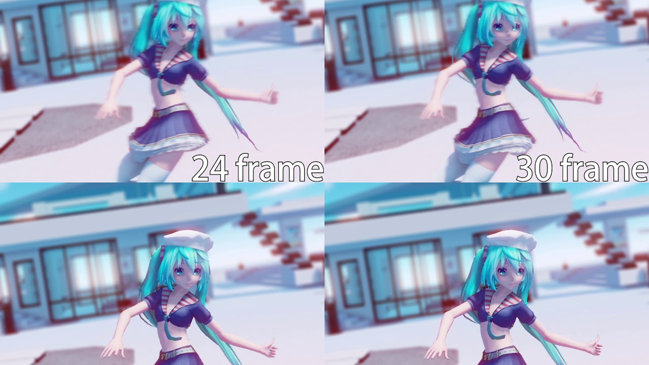 【MMD】frame rate test 24 vs 30 vs 60 vs 120 fps - YouTube