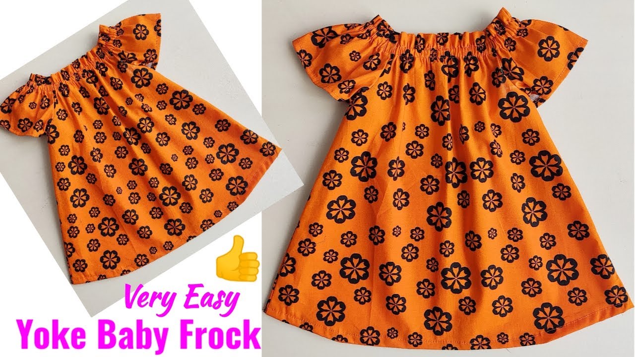 Very Easy Yoke Baby Frock cutting and stitching | baby Frock cutting ...