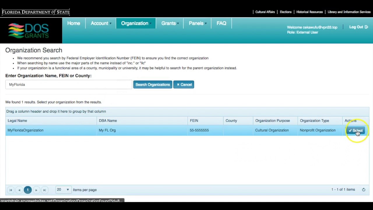 How to join an organization in DOS Grants - YouTube
