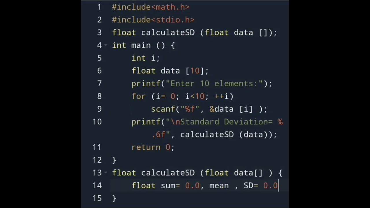 C Program To Calculate Standard Deviation In 50 X Speed 🥵 Education Fun Shorts Youtube
