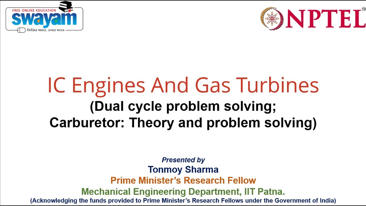 IC engines and Gas turbines - NPTEL - Session 4 - YouTube