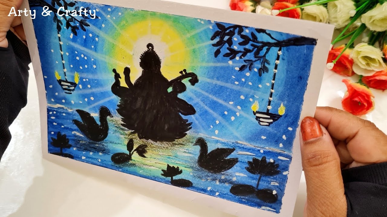 Vasant Panchami Drawing / Easy Basant Panchami Drawing Step By Step ...