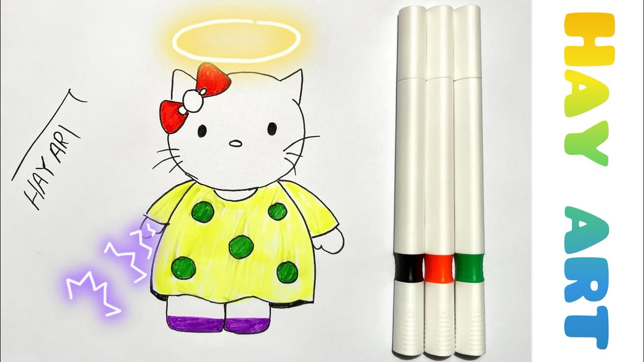 how to draw a Hello kitty step by step - YouTube