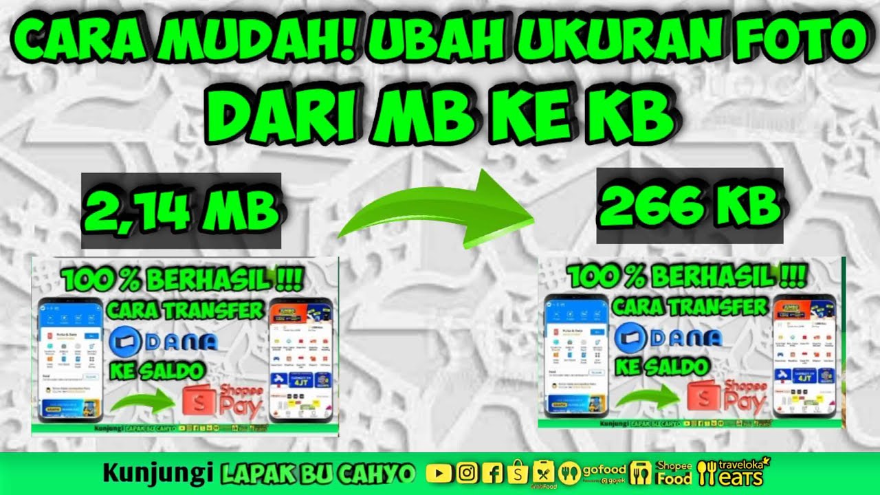 Cara mengubah ukuran foto gambar dari mb menjadi kb di hp tanpa ...