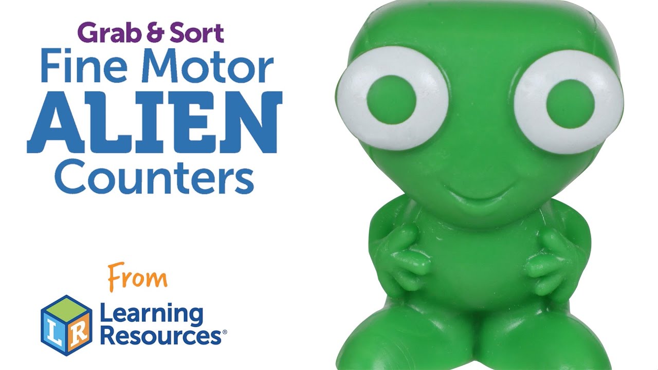 Grab & Sort Fine Motor Alien Counters - YouTube