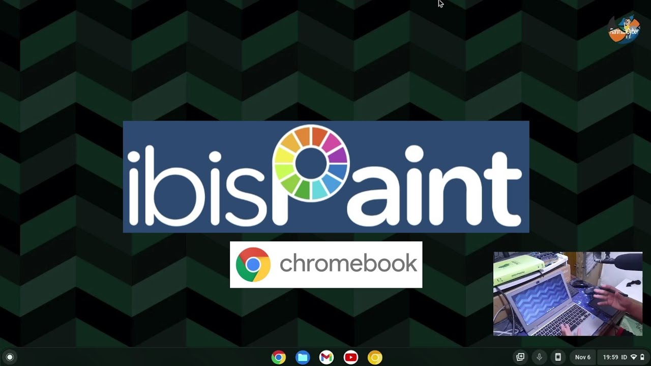 Menggunakan ibisPaint Pro dengan Drawing Pen Tablet di Samsung Chromebook 4 - YouTube