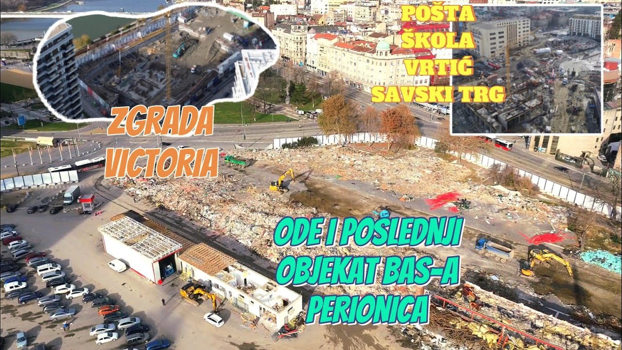 Beograd BAS stanica centar rušenje perionice,uklanjanje betona sa ...