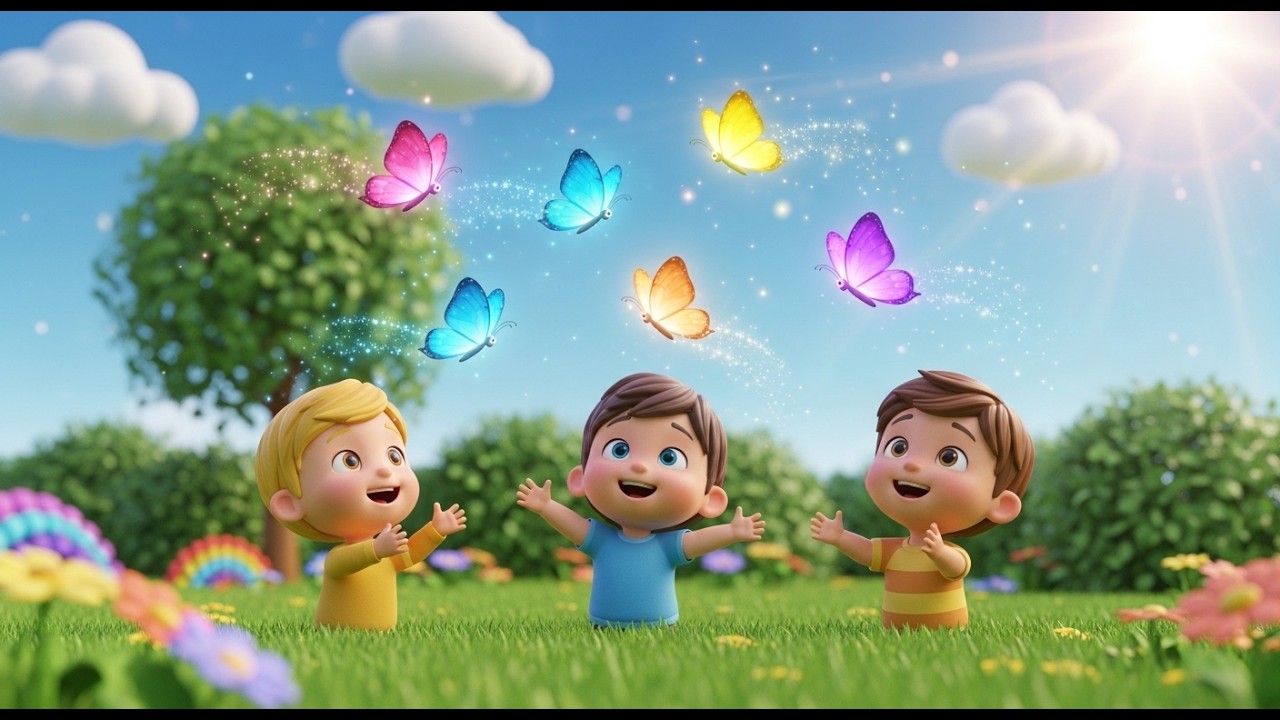 Five Little Butterflies | Kids Nursery Rhymes | Fun Counting & Action ...