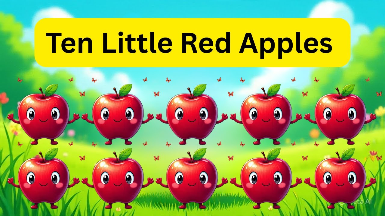 10 to 1 Counting Song with Fruits | Ten Little Apples | Counting Song ...