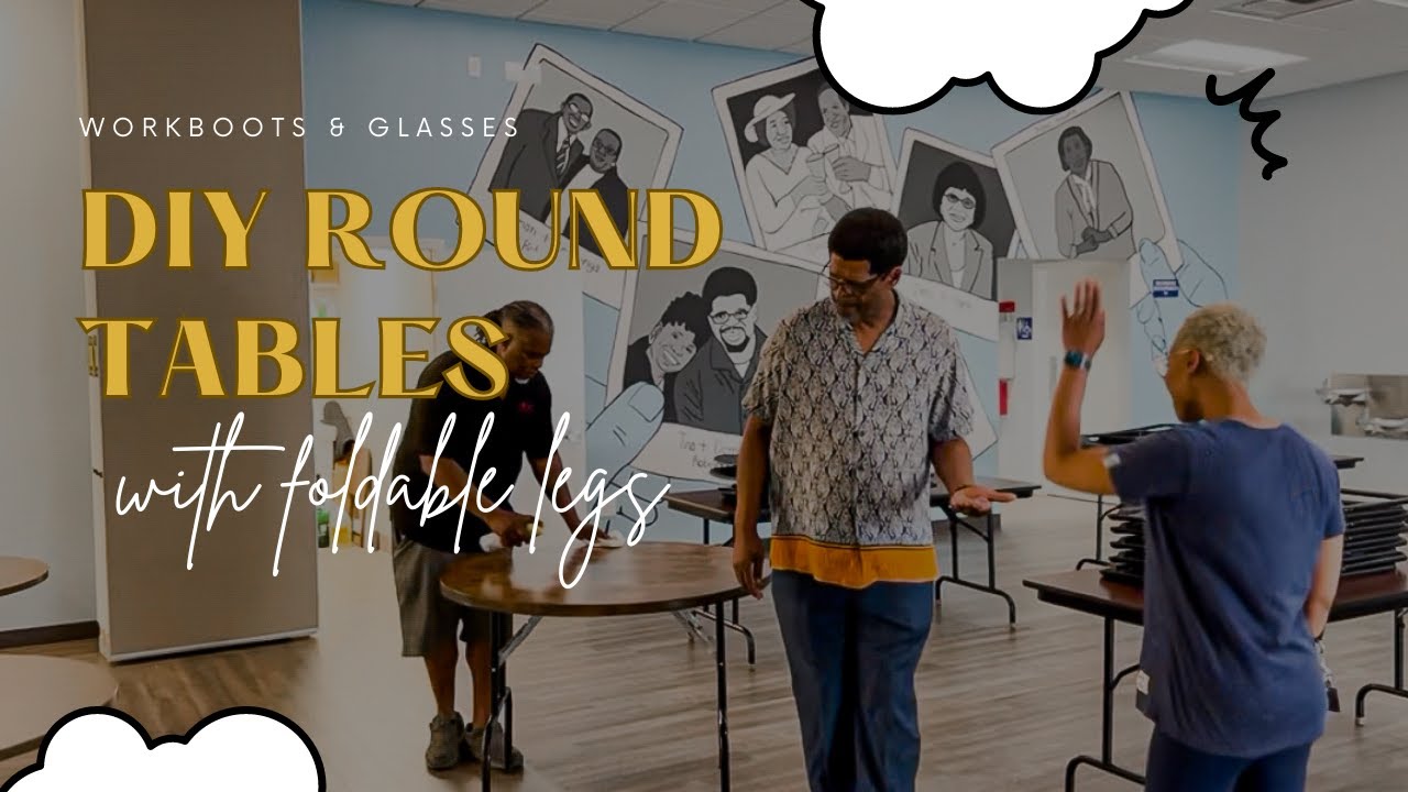 DIY Round Table with Foldable Legs - YouTube