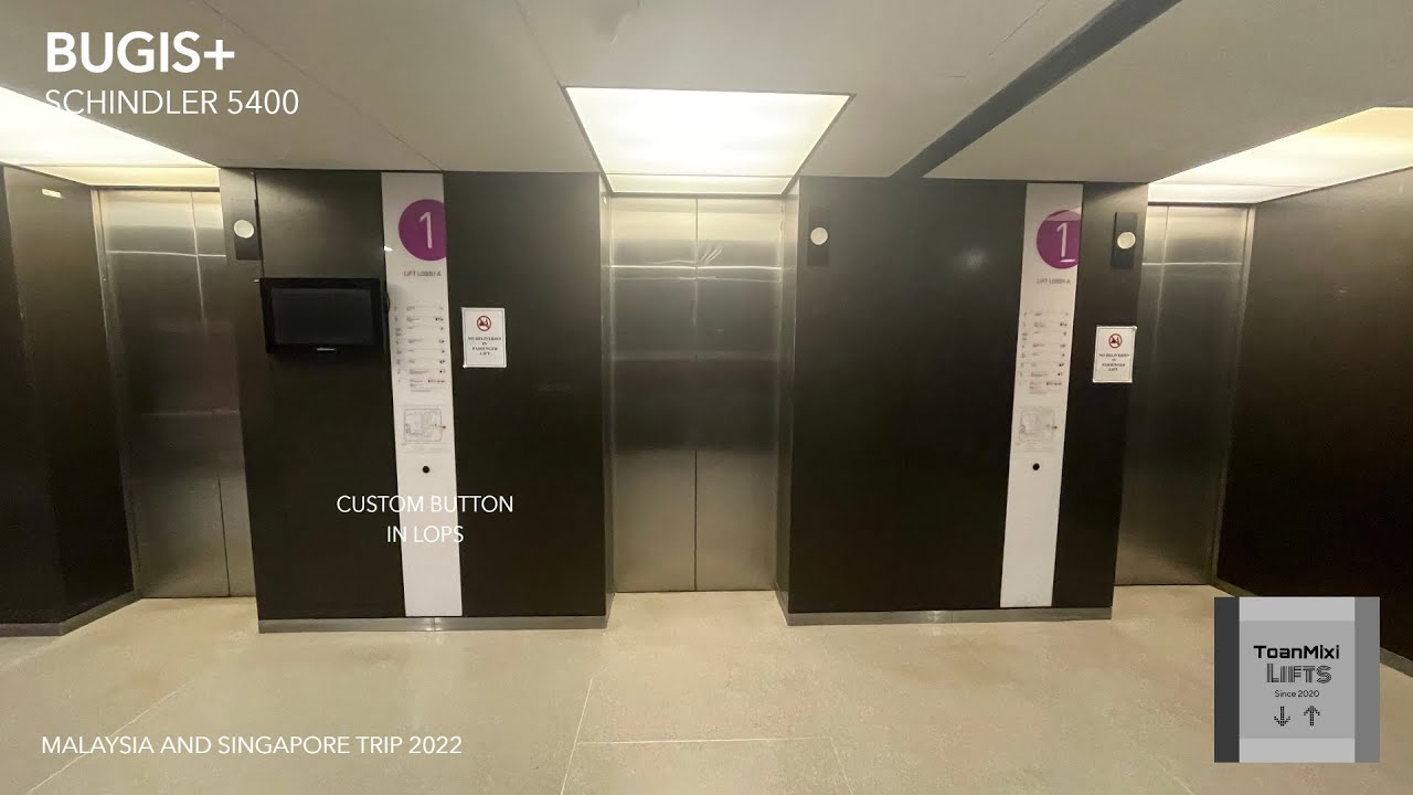 Bugis+ Mall - 3 Cool Schindler 5400 Lifts | ToanMixi Lifts - YouTube