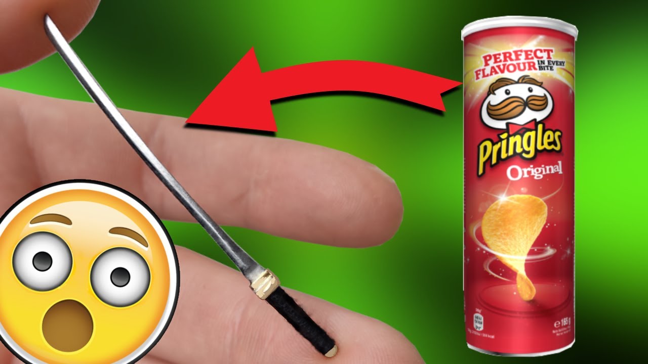 Make an Awesome Small Katana Sword Out of Empty Pringles Cans - YouTube